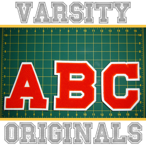 Orange/White 6" Chenille Varsity Letter Patches – Varsity Originals